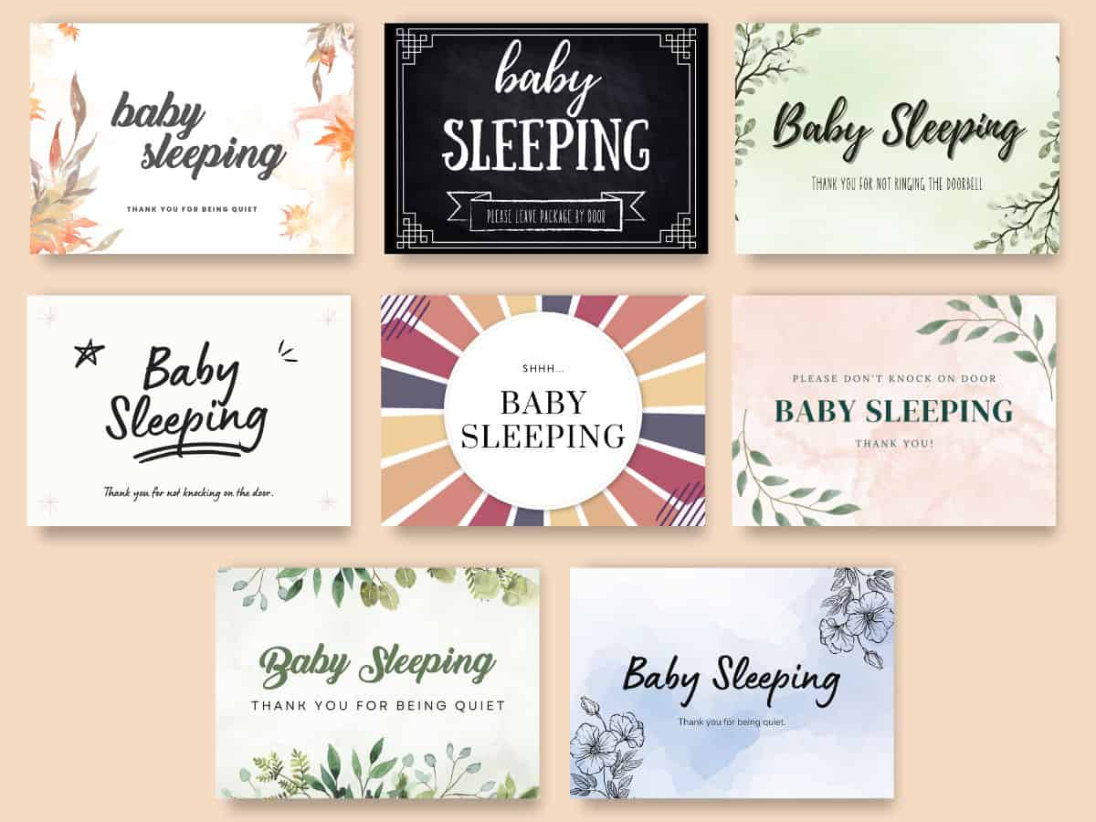 Free Printable Baby Sleeping Door Signs - Parks Elevated Design