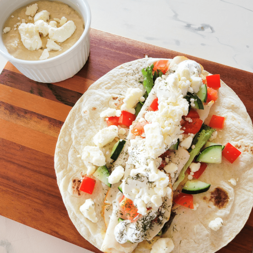 Greek Chicken Hummus Grilled Wrap (Healthy Recipe) - Parks Elevated Design